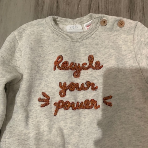 Zara | Shirts & Tops | Zara Text Sweater | Poshmark